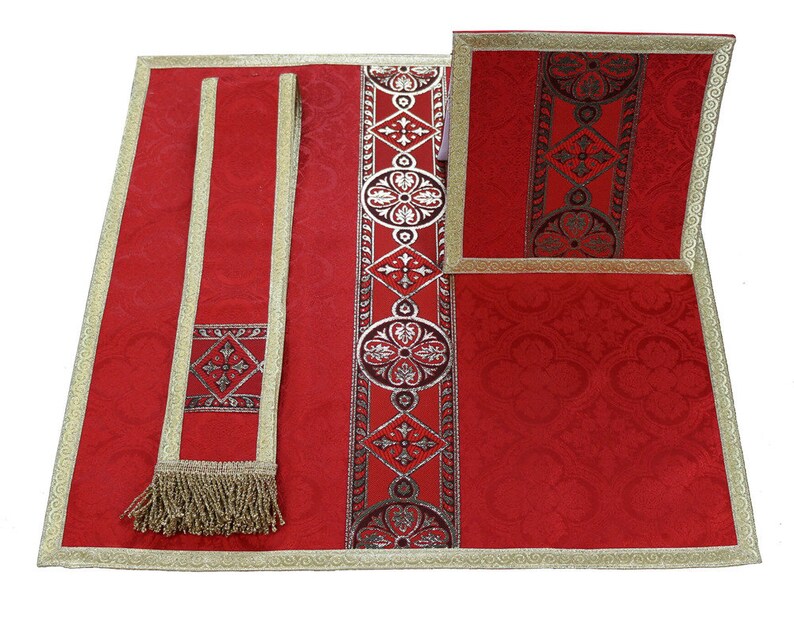 Set of 4 Burses, Maniples & Chalice Veils,four Colors Set White, Green ...