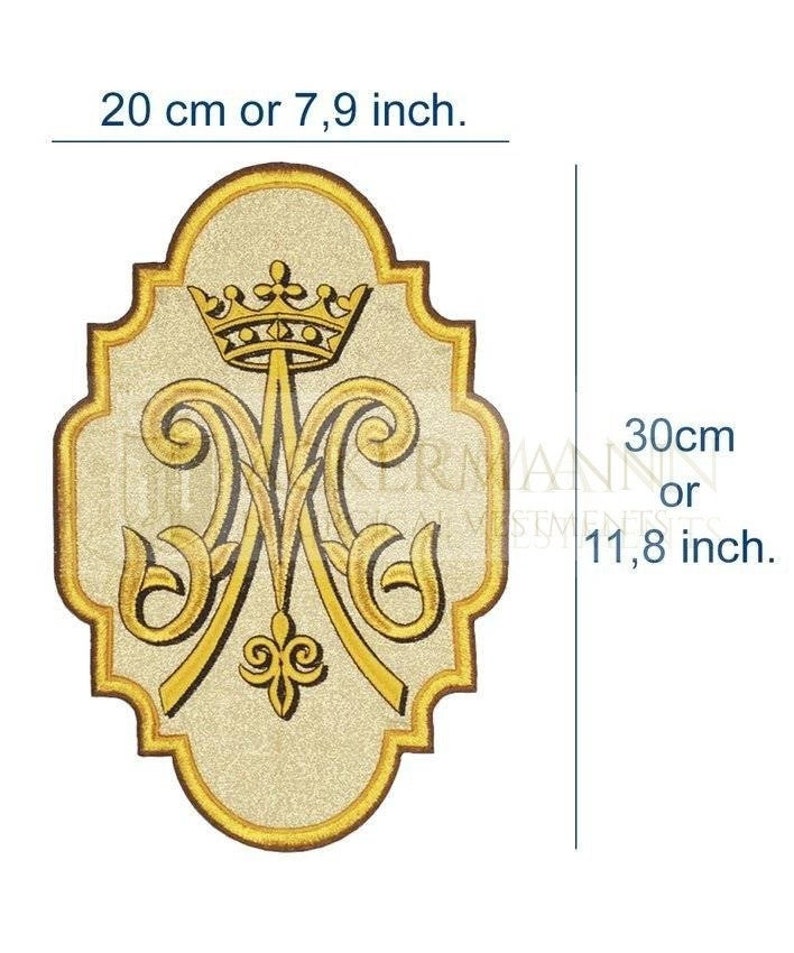 Marian Embroidered Applique,liturgical Church Emblem. - Etsy