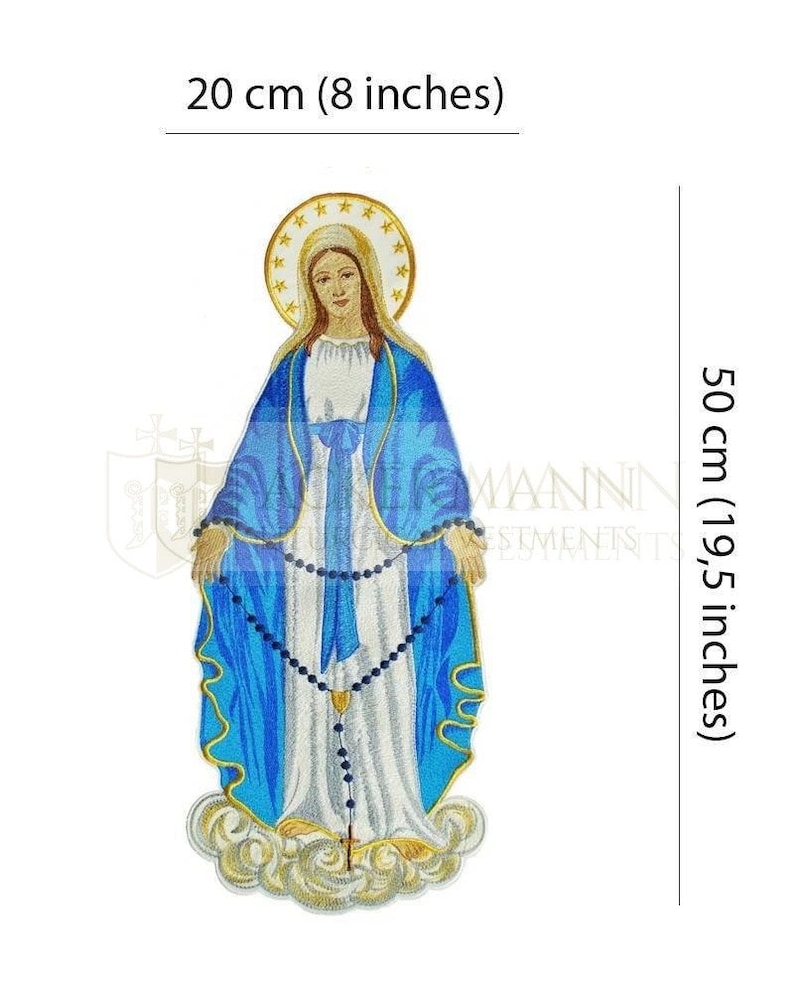 Embroidered Applique "our Lady of the Rosary",liturgical Church Emblem ...