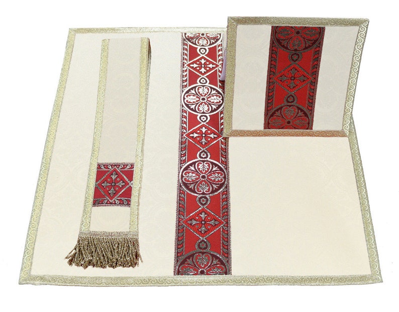 Set of 4 Burses, Maniples & Chalice Veils,four Colors Set White, Green ...