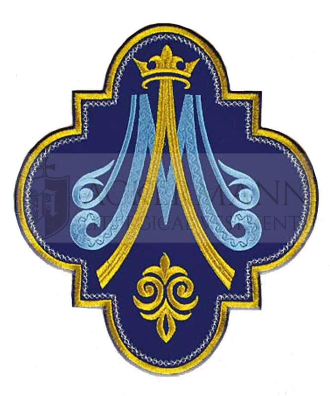 Marian Embroidered Applique,liturgical Church Emblem. - Etsy