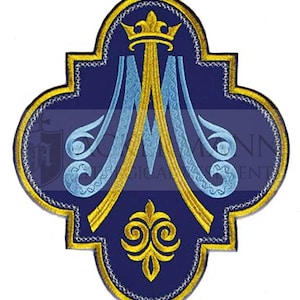 Marian Embroidered Applique,liturgical Church Emblem. - Etsy