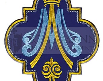 Marian Embroidered Applique,liturgical Church Emblem. - Etsy