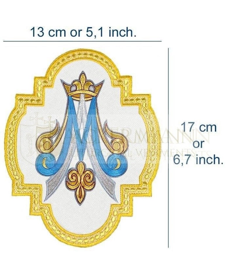 Marian Embroidered Applique,liturgical Church Emblem. - Etsy