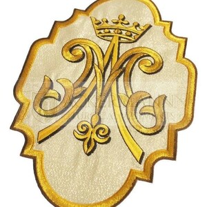 Marian Embroidered Applique,liturgical Church Emblem. - Etsy
