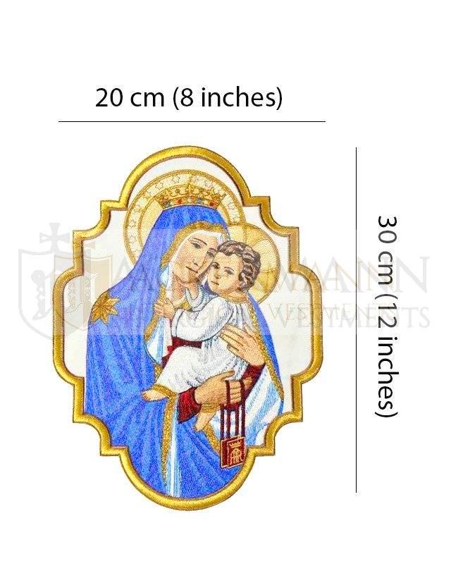 Embroidered Applique Holy Mary, Mother of God,liturgical Church Emblem ...