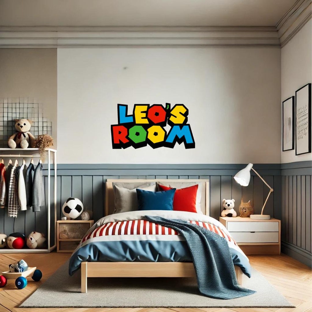 Super Mario Kart Style Personalised Wall Sticker for Kids Custom Vinyl ...