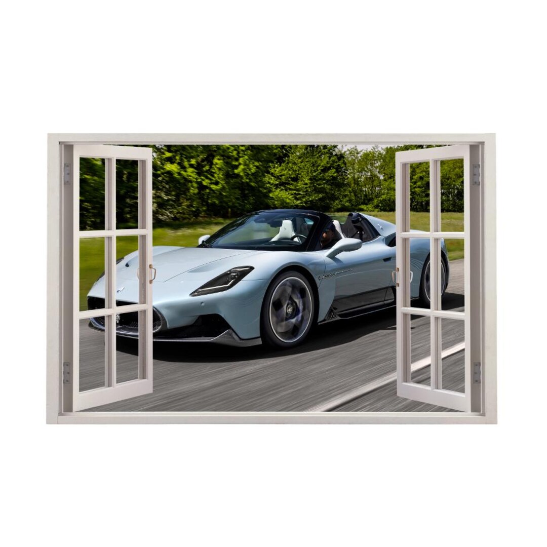 3D Fake Window Maserati MC20 Cielo Supercar Wall Sticker Sports Car ...