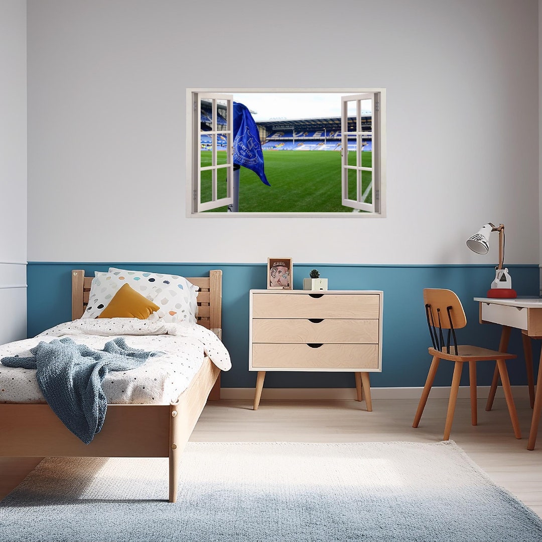 3D Fake Window Everton Goodison Park Stadium Wall Sticker Premier ...