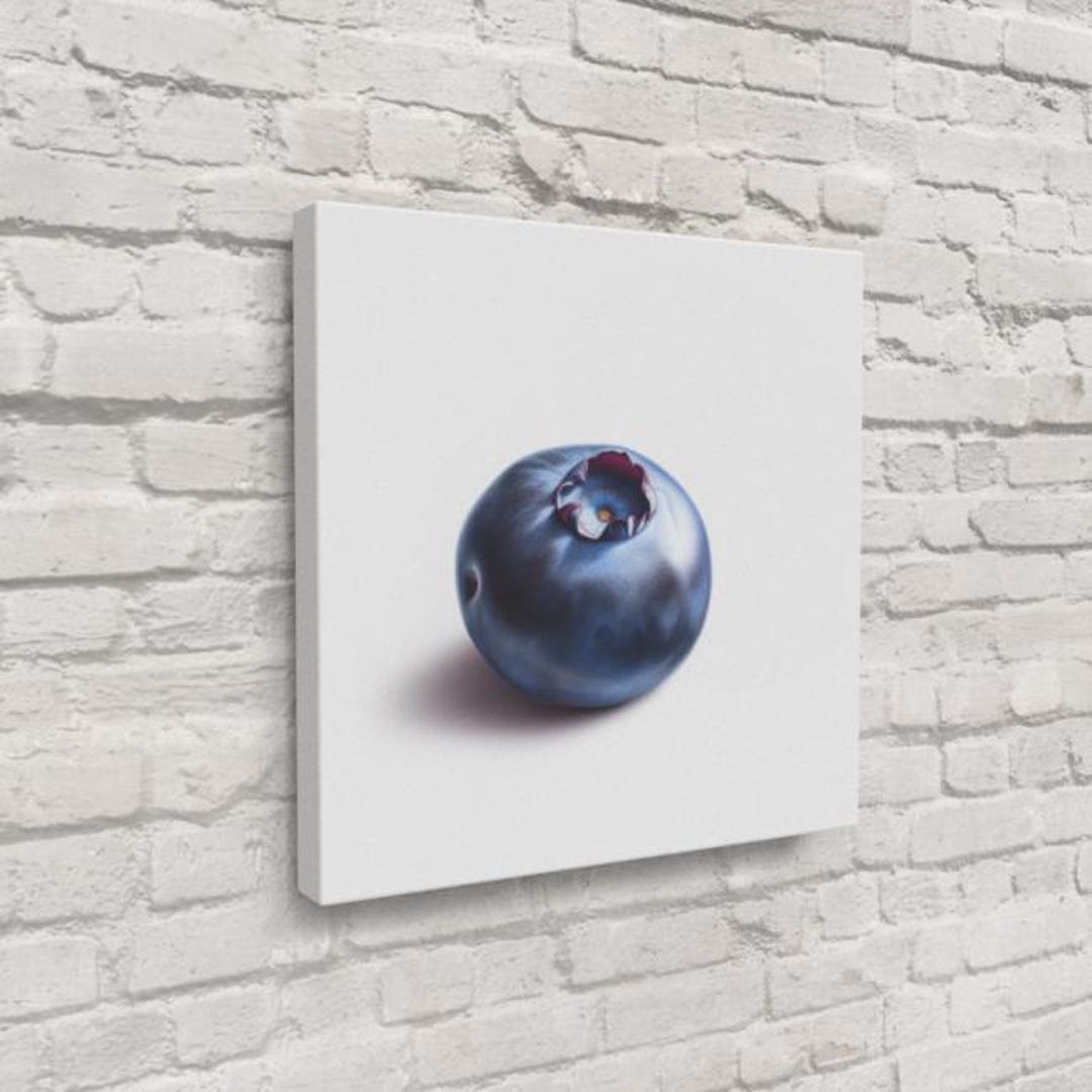 Blueberry Wall Art – Minimalist Food Illustration Print on Glass or ...