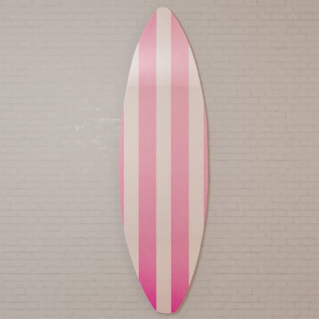 Surfboard Wall Art Printed on Glass (acrylic): Pink Stripes - Etsy