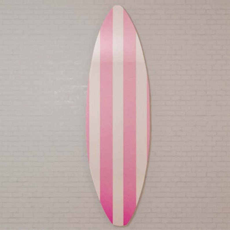 Surfboard Wall Art Printed on Glass (acrylic): Pink Stripes - Etsy