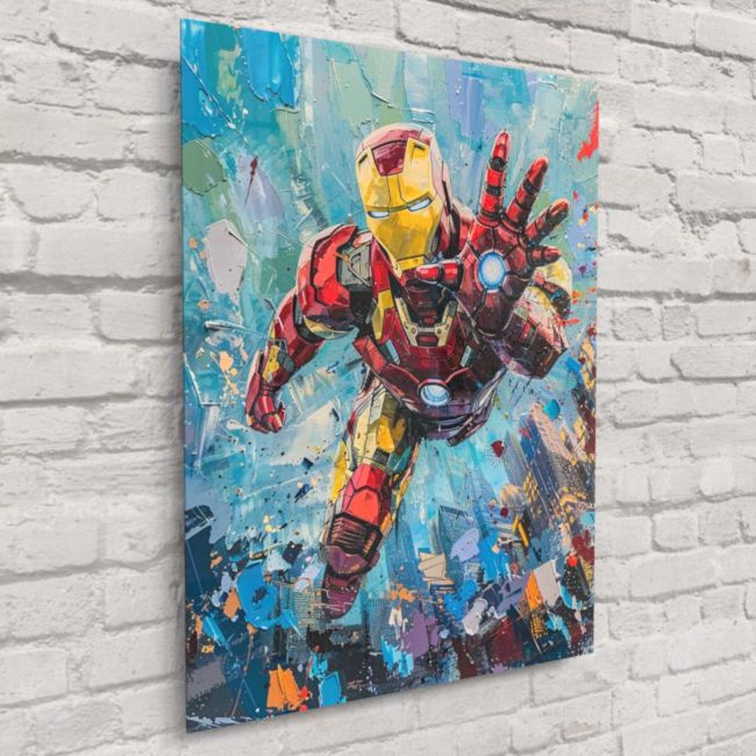 Abstract Iron Man Portrait – Iconic Superhero Wall Art, Modern Tech ...