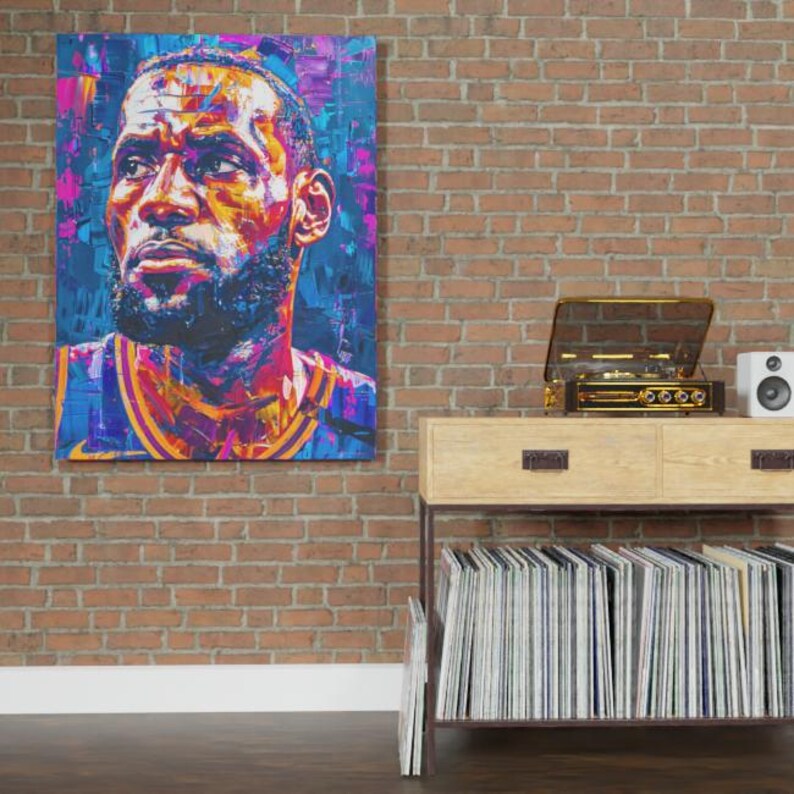 Lebron James Portrait – Iconic NBA Legend Abstract Art , Dynamic ...