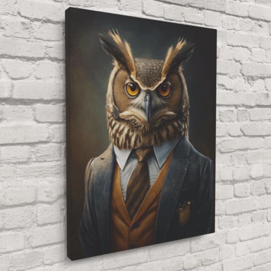 Whooo's There? – Whimsical Animal Portrait Wall Art | Fashionable Owl ...