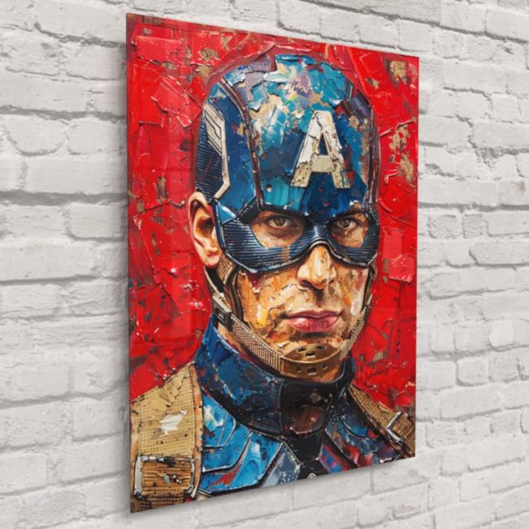 Captain America Pop Art Print – Iconic Superhero Close-up Portrait ...