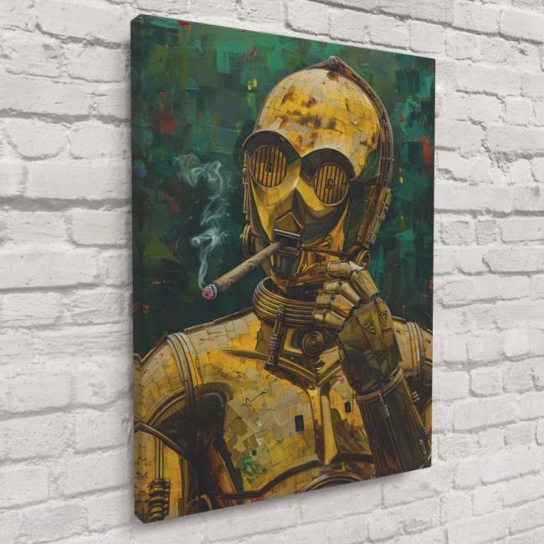 Metallic Meditation (stoner Art, Weed Art, Cannabis Art, C-3PO, Star ...