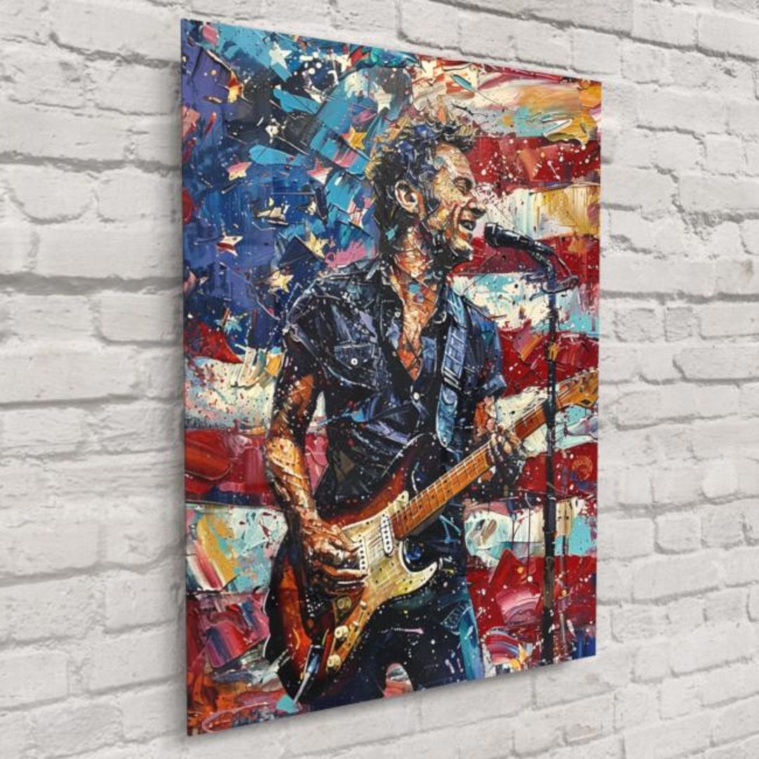 Bruce Springsteen Performance Canvas – Iconic Close-up With Bold ...