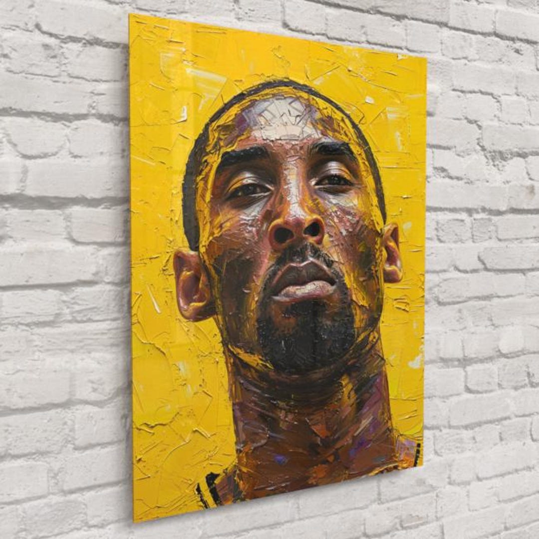 Kobe Bryant Portrait – Iconic NBA Legend Print With Bold Yellow ...