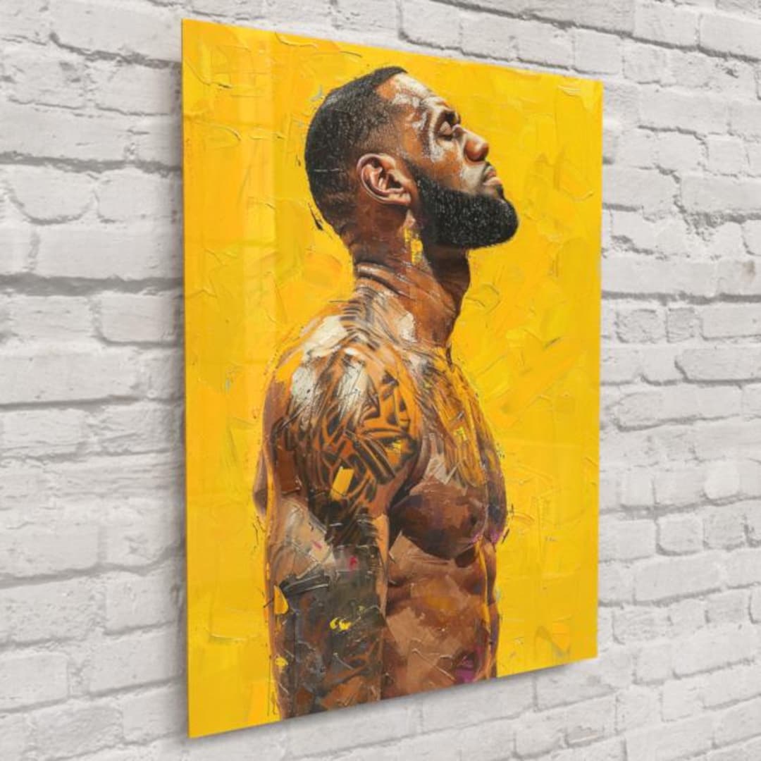 Lebron James Profile Portrait – Iconic NBA Legend With Bold Yellow ...