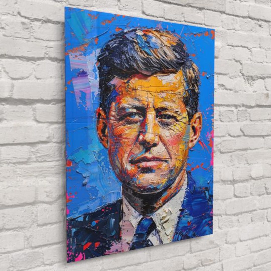 John F. Kennedy Pop Art Print – Iconic Presidential Portrait With Blue ...