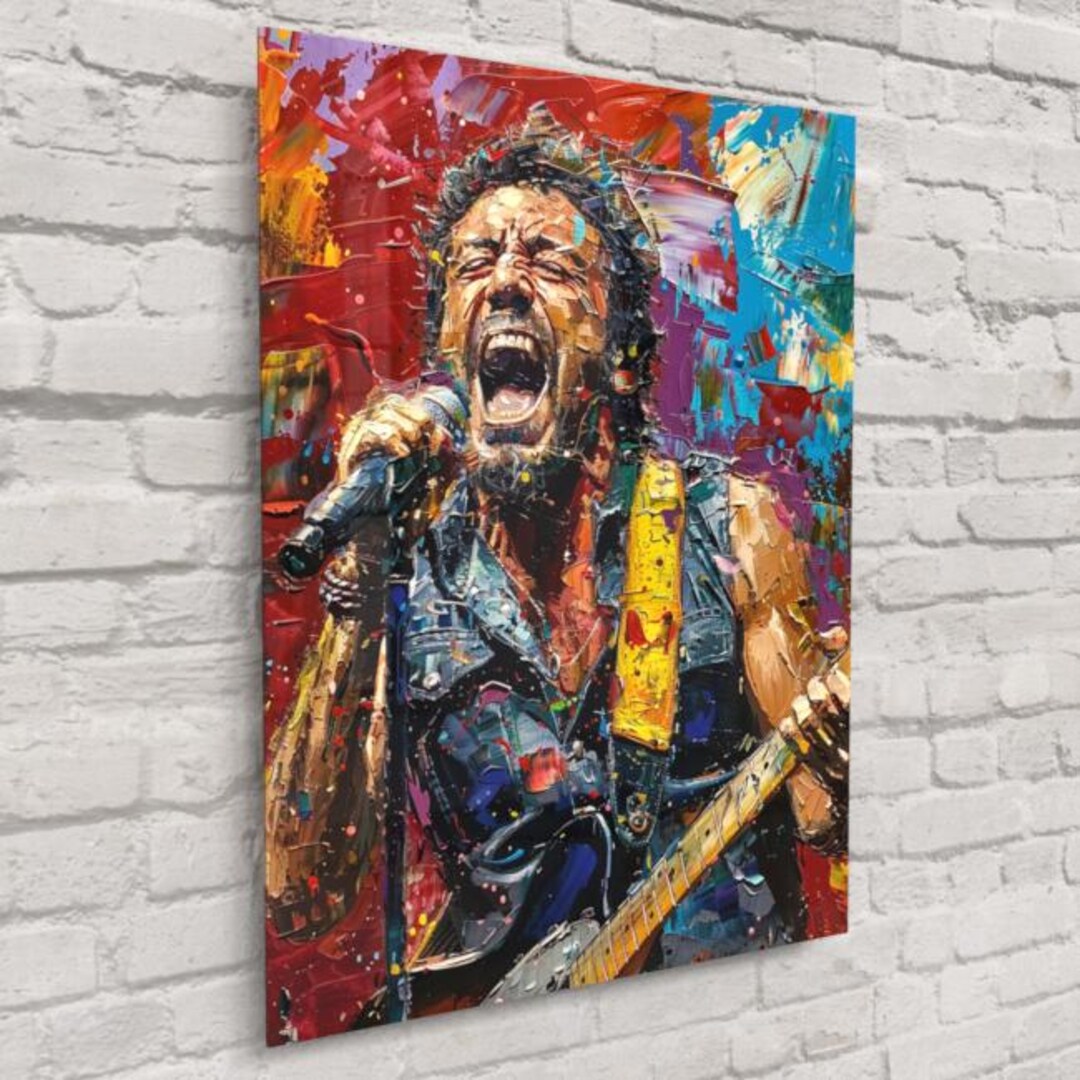 Bruce Springsteen Performance Canvas – Iconic Close-up With Blue and ...