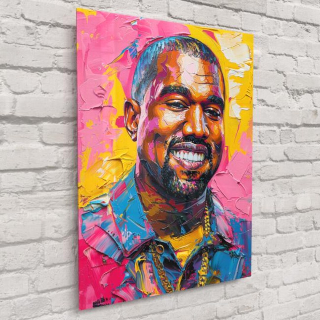 Kanye West Pop Art Print – Iconic Rap Legend Portrait, Bold Hip-hop ...