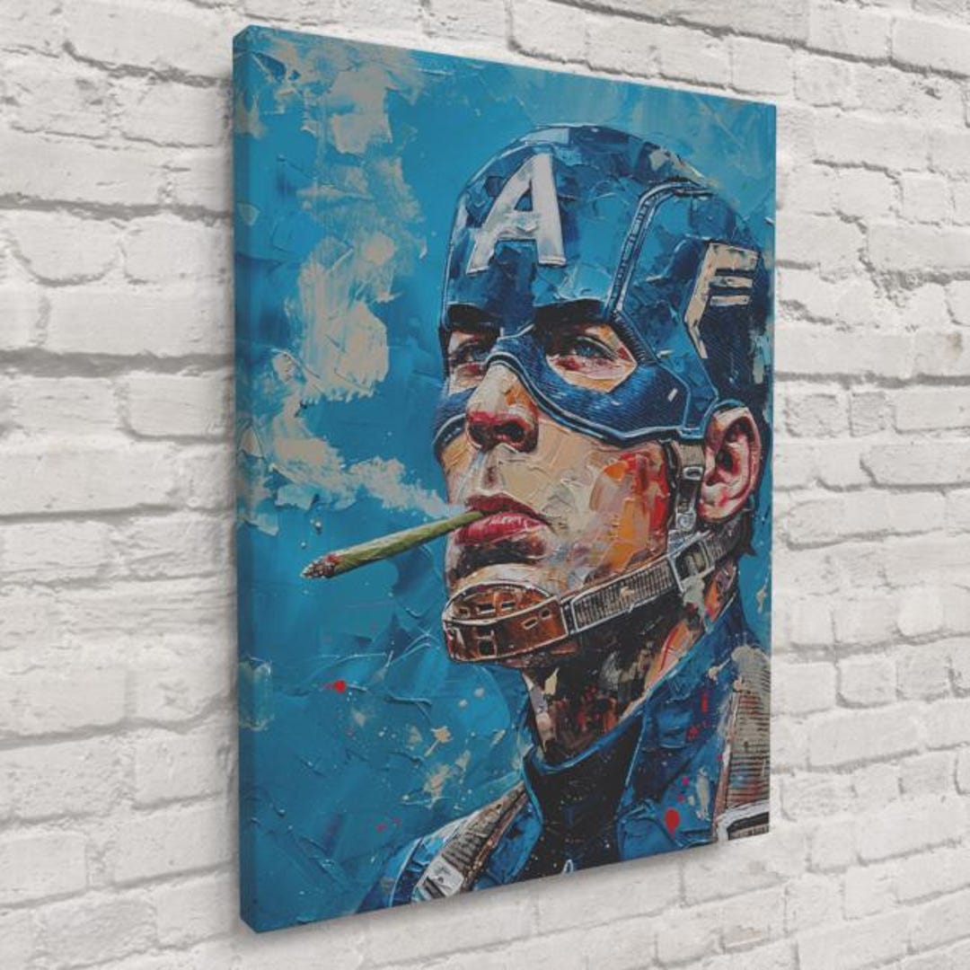 Captain America's Resolve (stoner Art, Weed Art, Cannabis Art, MCU ...