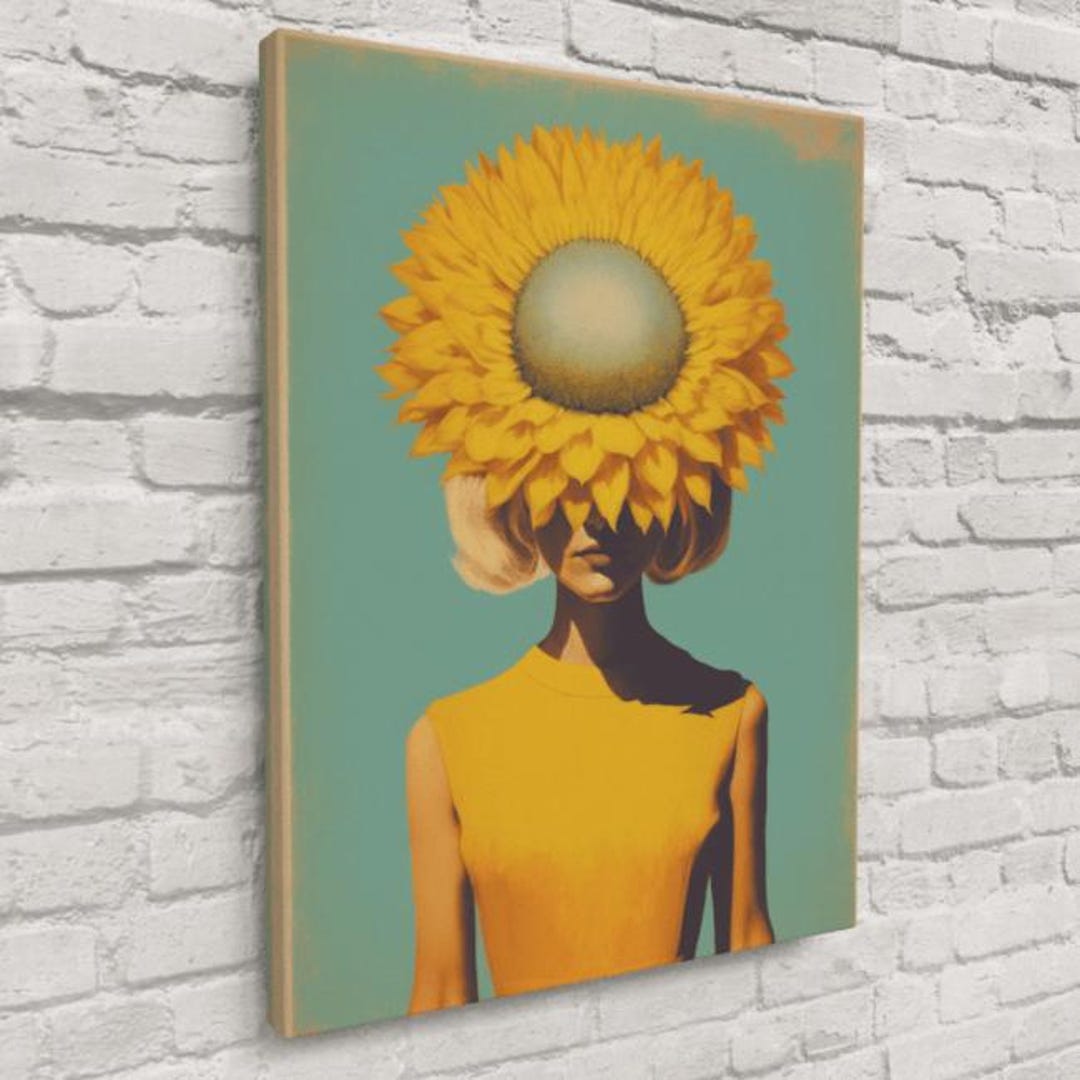 Summertime Susan Portrait – Surreal Floral Face Wall Art | Modern ...
