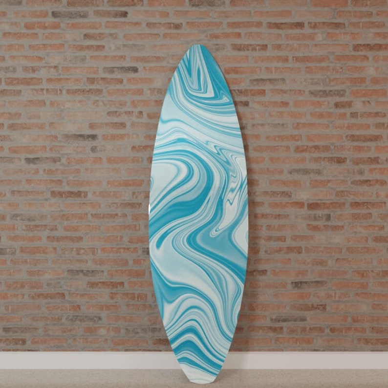 Surfboard Wall Art Printed on Glass (acrylic): Swirly Waves - Etsy