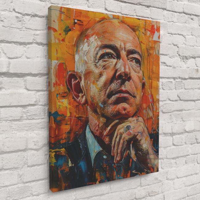 Jeff Bezos Abstract Portrait – Bold Modern Entrepreneur Art, Tech ...