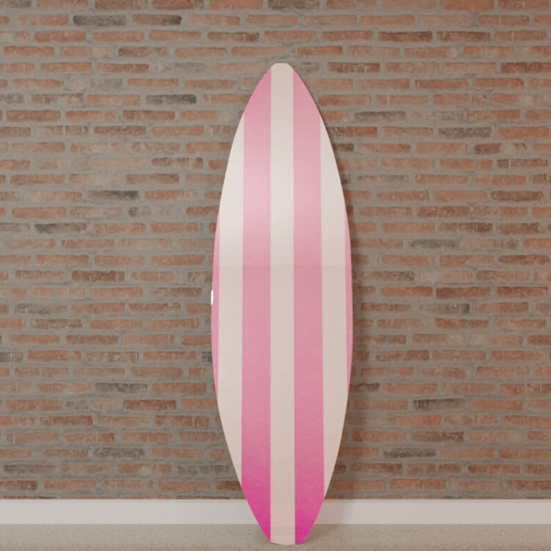 Surfboard Wall Art Printed on Glass (acrylic): Pink Stripes - Etsy