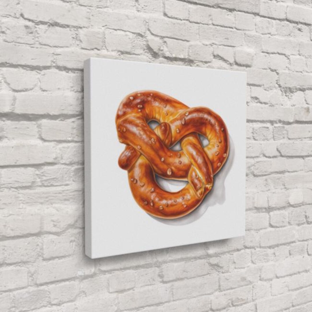 Pretzels Wall Art – Minimalist Food Illustration Print on Glass or ...