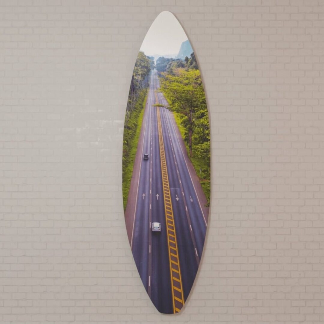 Surfboard Wall Art Printed on Glass (acrylic): Road to Paradise - Etsy