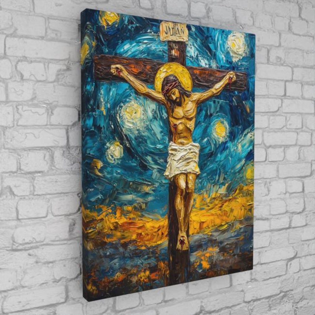 Starry Night Suffering – Christian Wall Art | Peaceful Jesus Christ ...