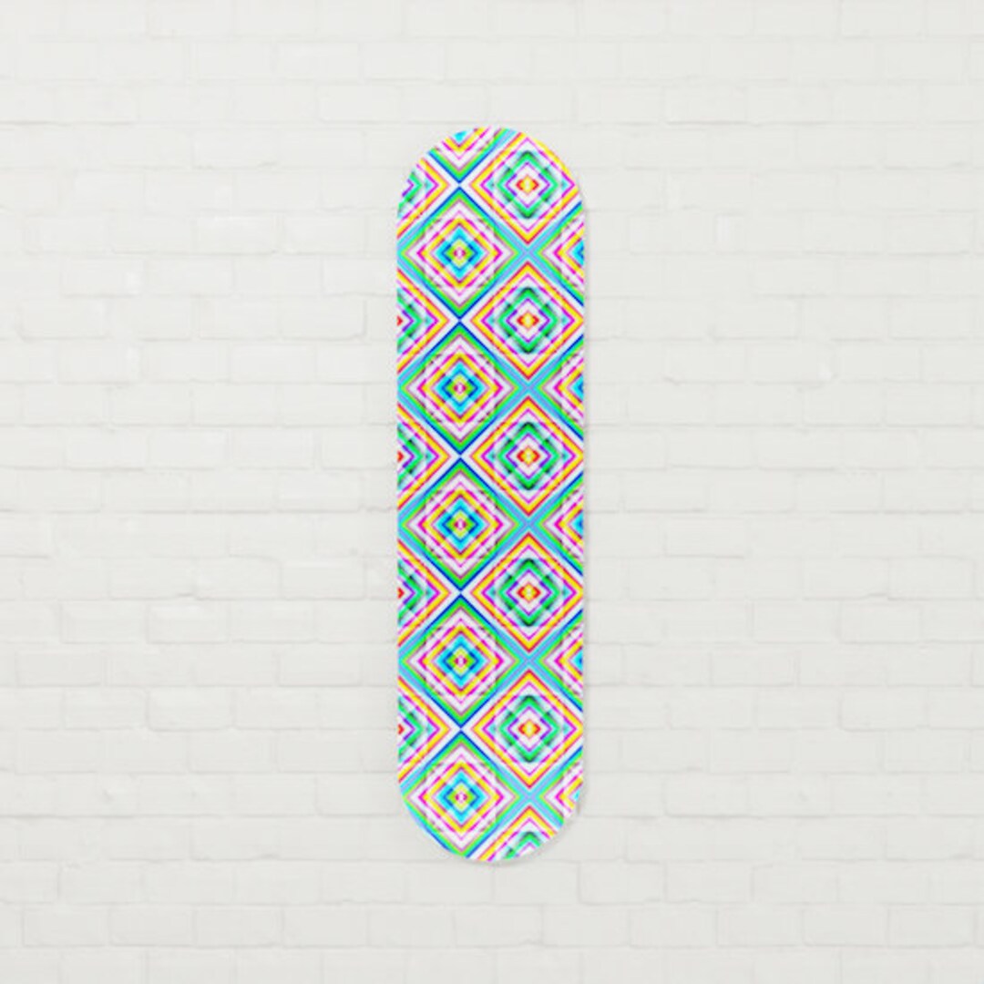 Skateboard Wall Art Printed on Glass (acrylic): Trippy Tiles - Etsy