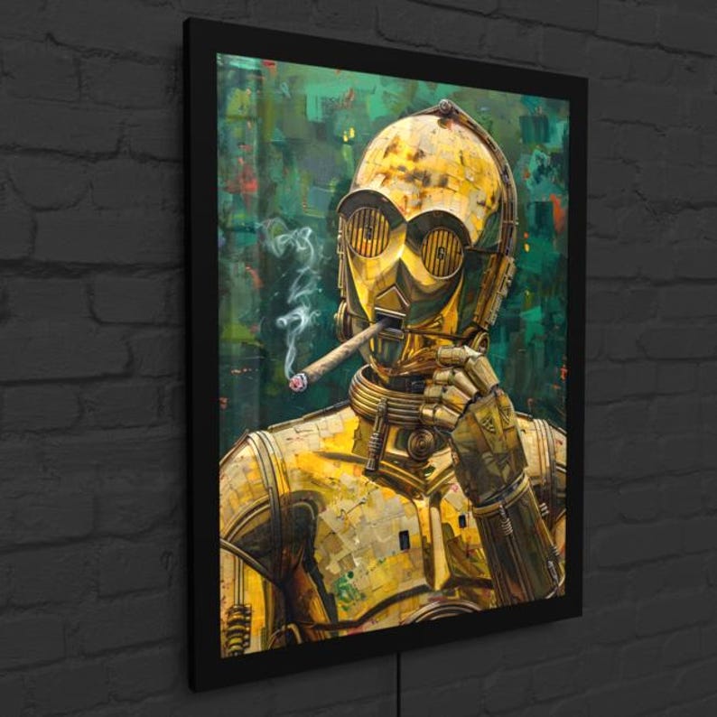 Metallic Meditation (stoner Art, Weed Art, Cannabis Art, C-3PO, Star ...