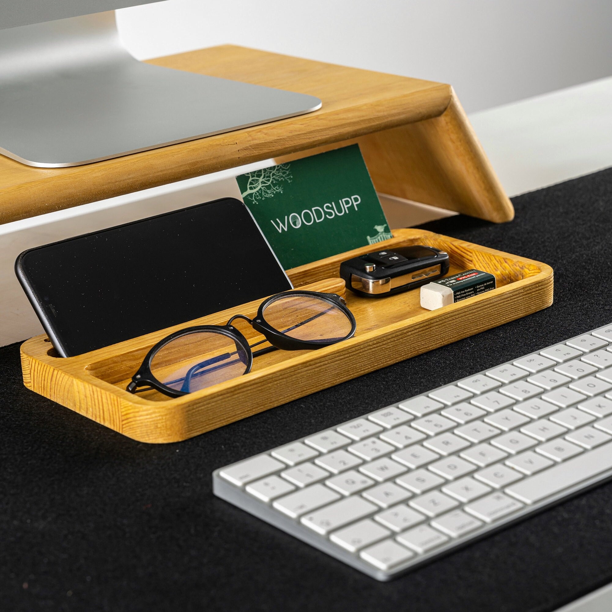 Office Desk Accessories, Wooden Desk Organizer, Wooden Desk Docking ...