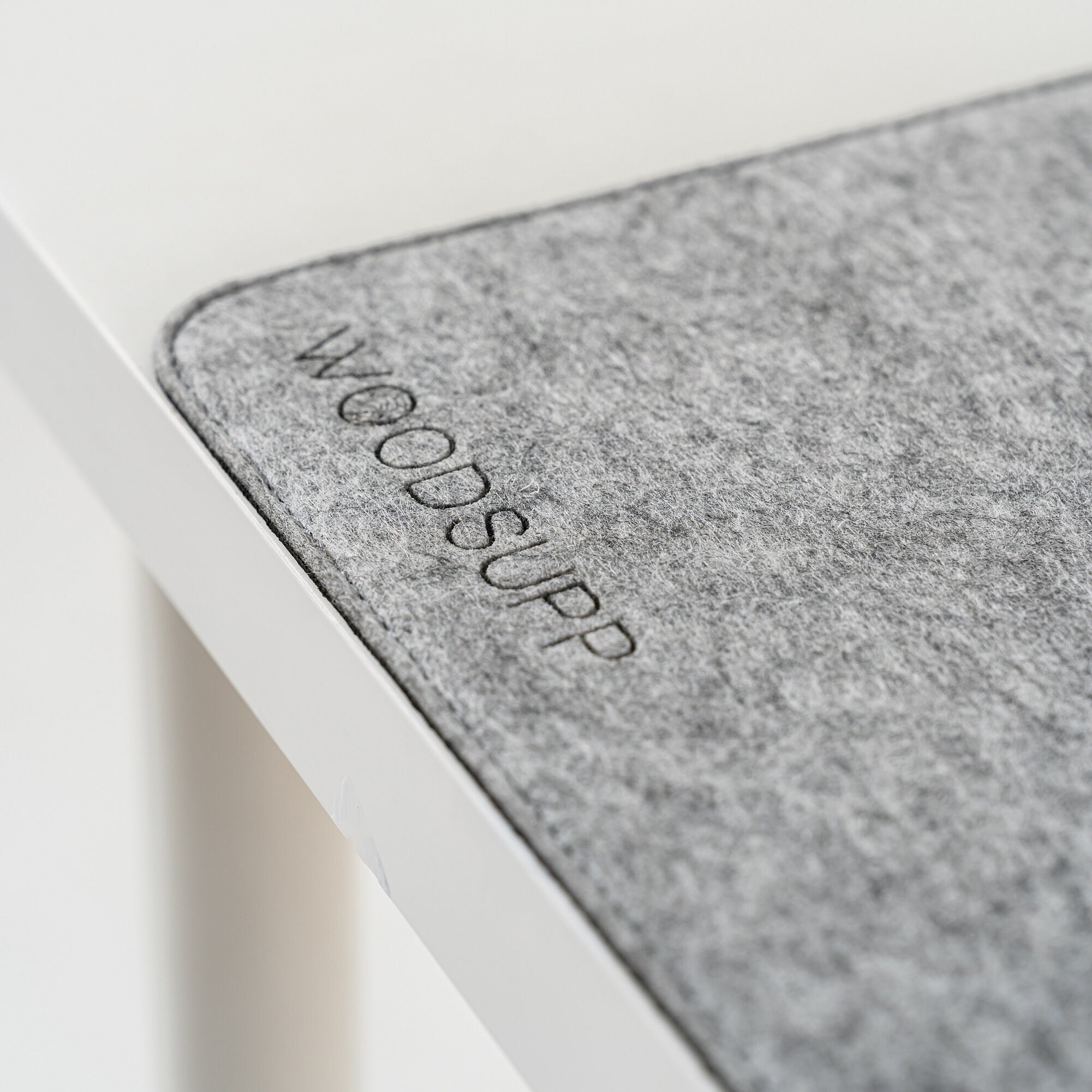 Felt and Leather Double Sided Desk Mat - 15"x35", Desk Blotter Pad ...