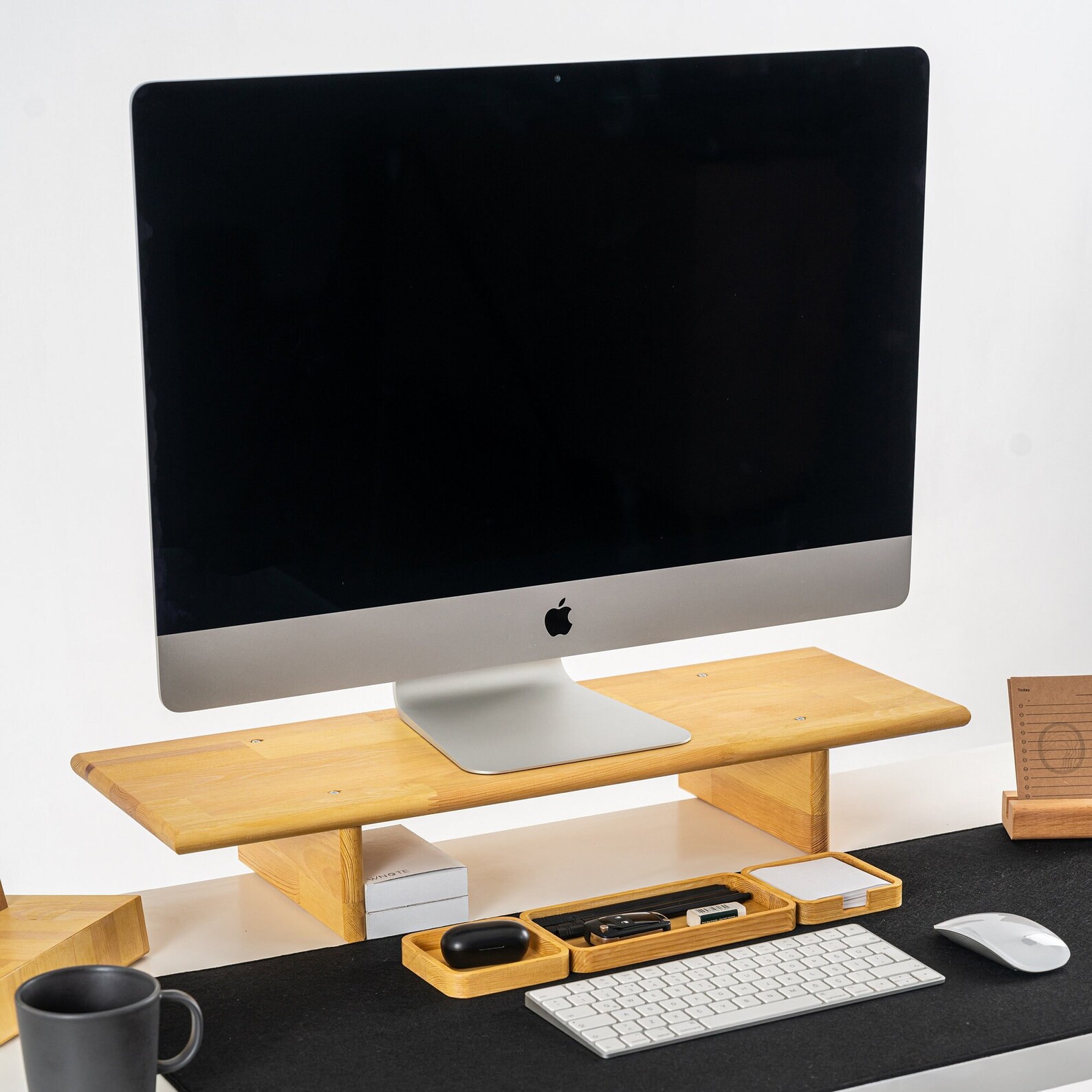 Wooden Monitor Stand, Monitor Riser, Computer Display Stand, Monitor ...