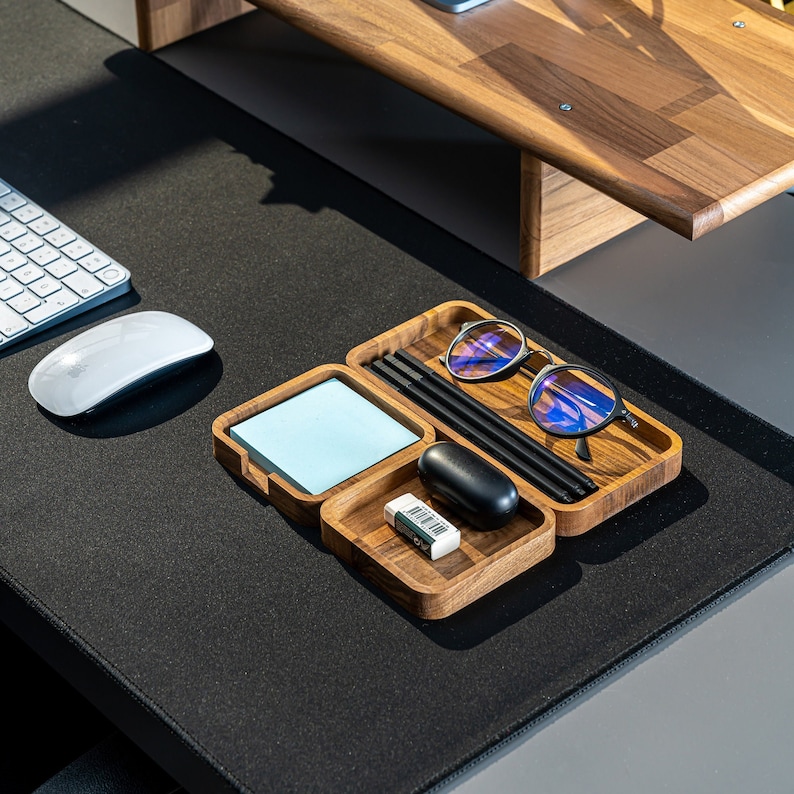 Office Desk Organizer Set, Set of 3 Wooden Desk Organizer, Pen Holder ...