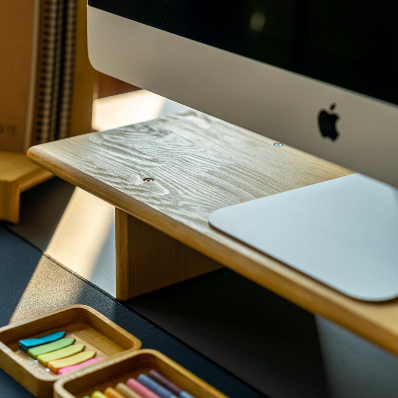 Wooden Monitor Stand Monitor Riser Computer Display Stand - Etsy