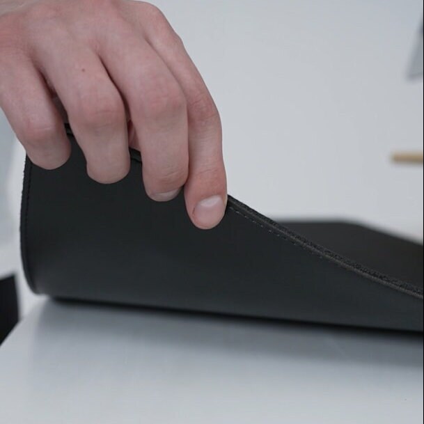 Felt and Leather Double Sided Desk Mat - 15"x35", Desk Blotter Pad ...