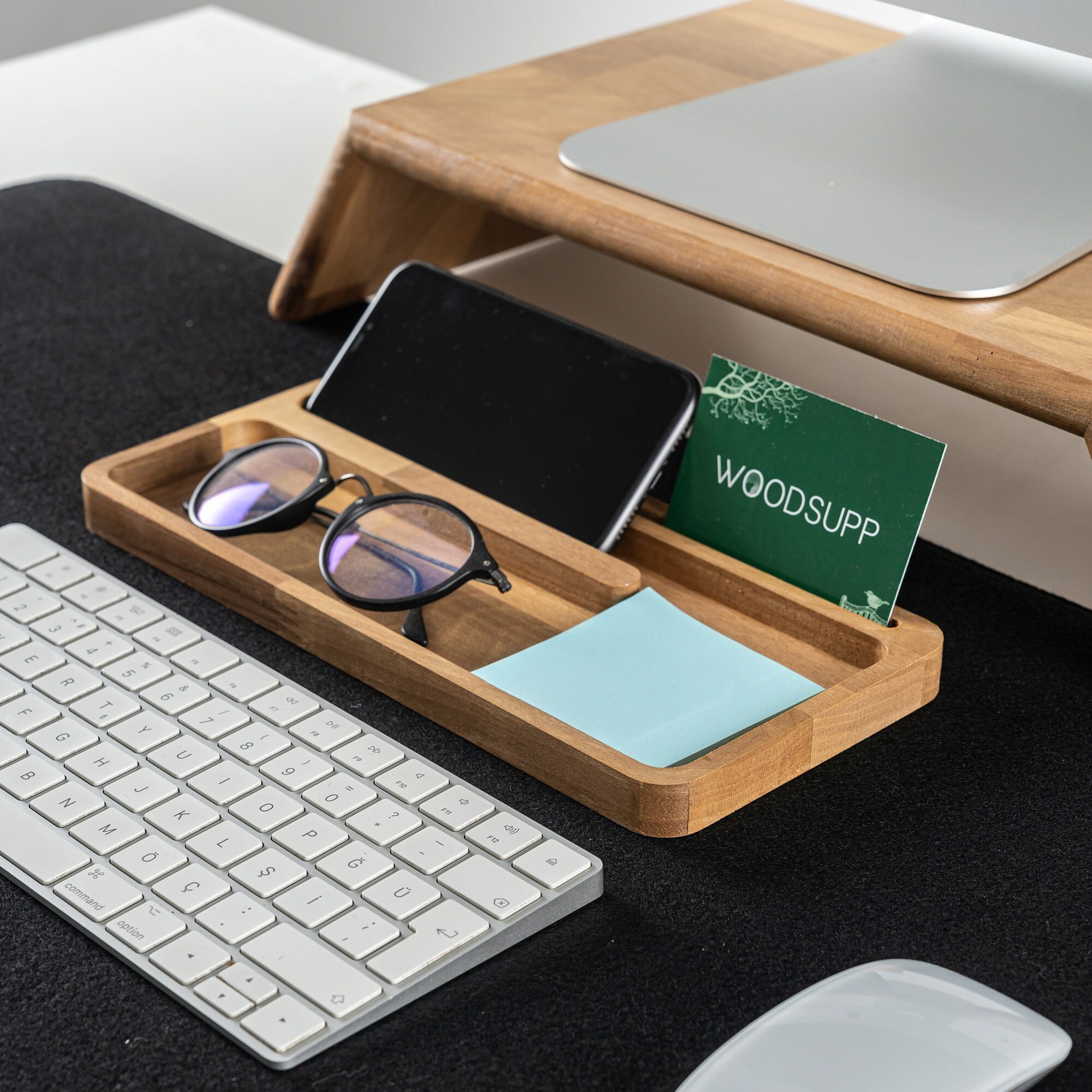 Office Desk Accessories, Wooden Desk Organizer, Wooden Desk Docking ...