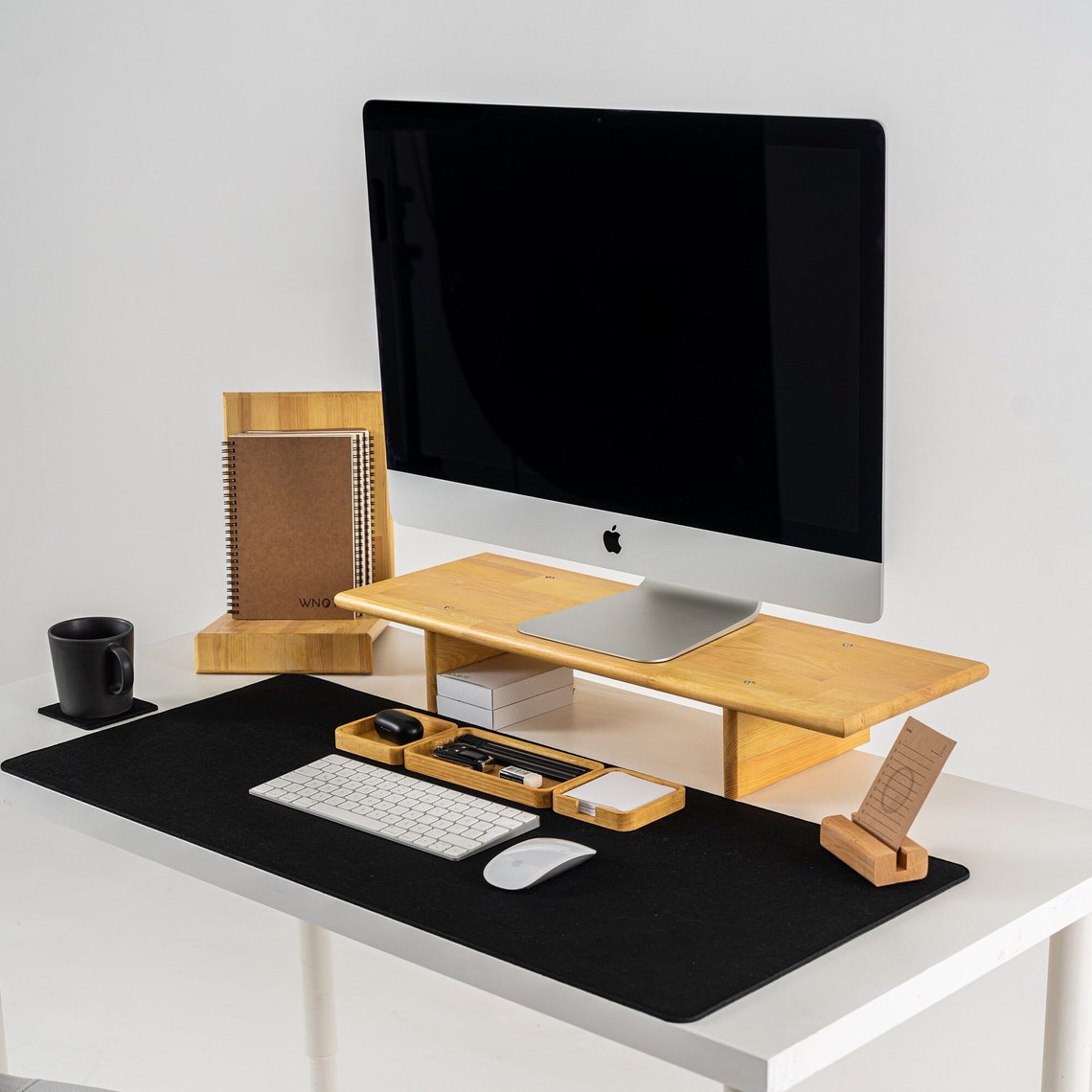 Wooden Monitor Stand, Monitor Riser, Computer Display Stand, Monitor ...