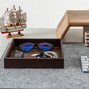 Wooden Catchall Tray Organizer, Wooden Desk Tray, Valet Tray, Office ...