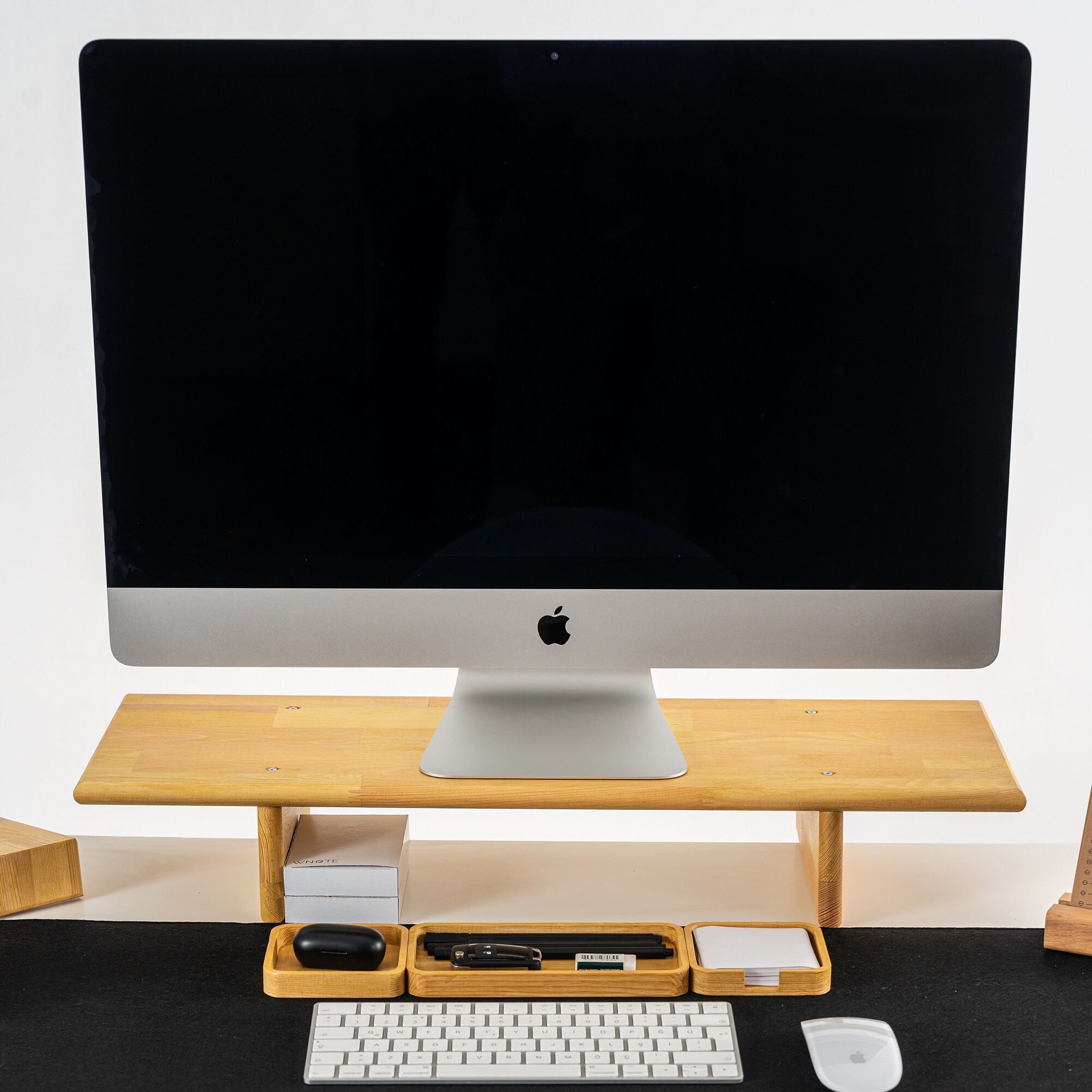 Wooden Monitor Stand, Monitor Riser, Computer Display Stand, Monitor ...