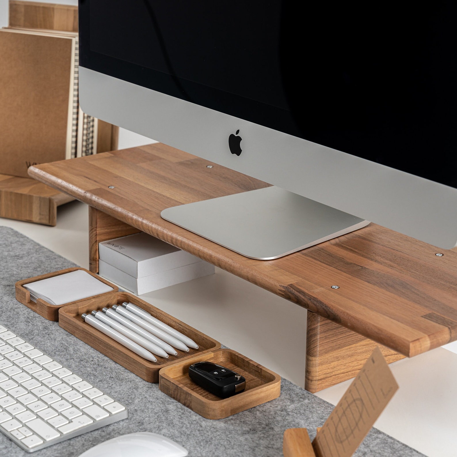 Wooden Monitor Stand, Monitor Riser, Computer Display Stand, Monitor ...