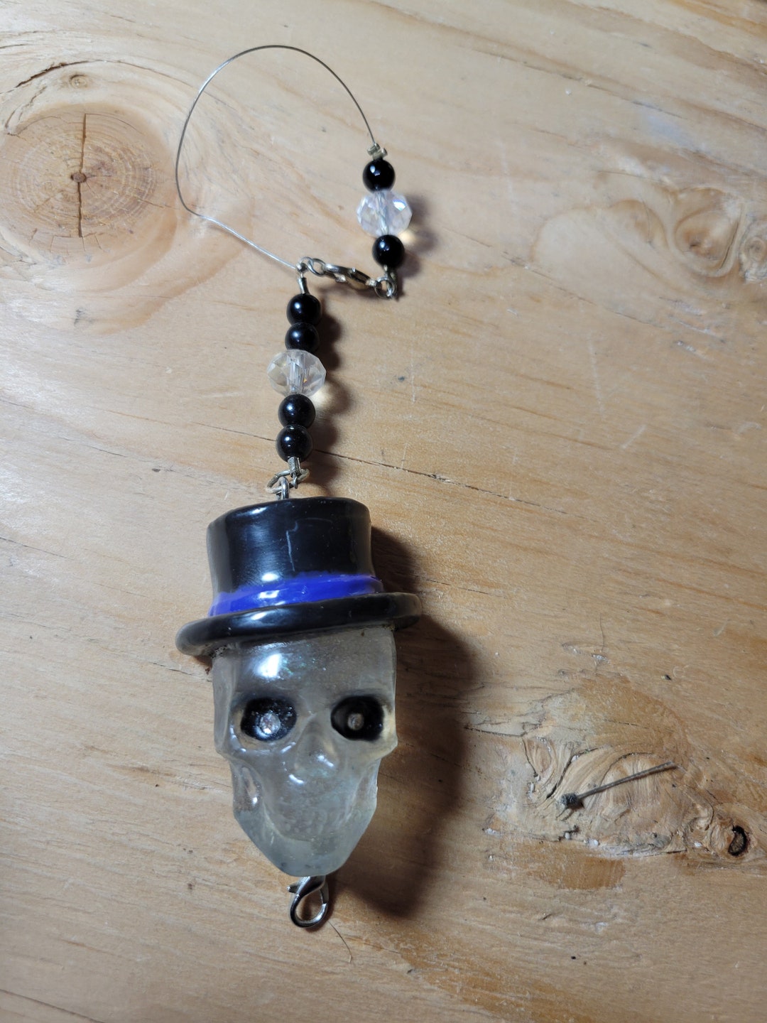 Hand Painted Resin Skull Rear View Mirror Charm. - Etsy