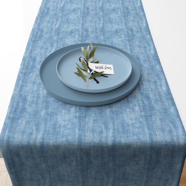 Blue Table Runner - Etsy